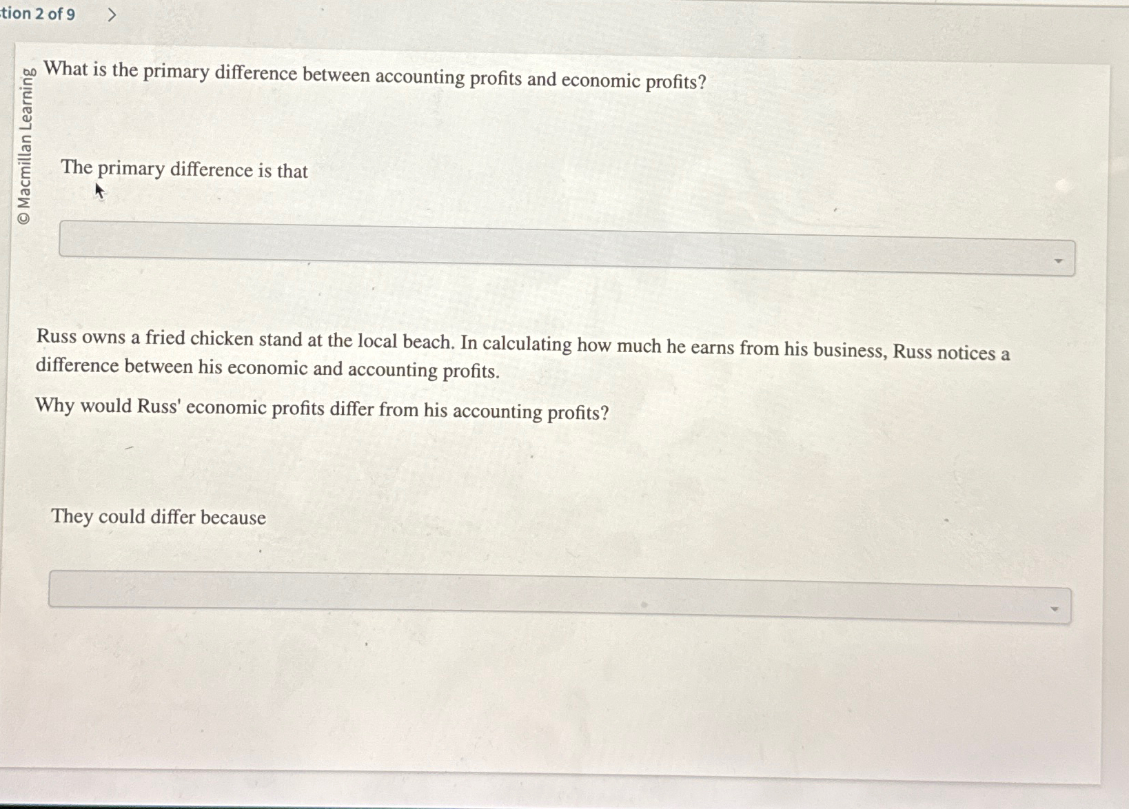Solved tion 2 ﻿of 9What is the primary difference between | Chegg.com