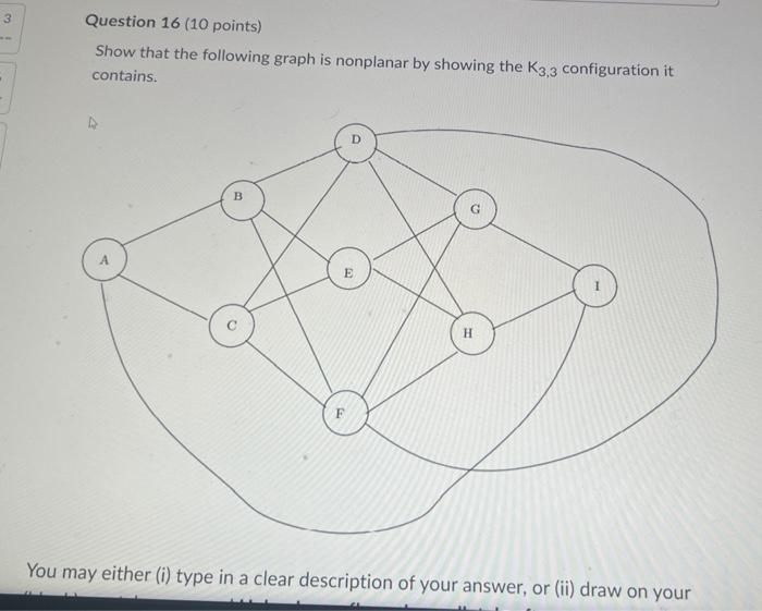 Solved Question 16 (10 points) Show that the following graph | Chegg.com