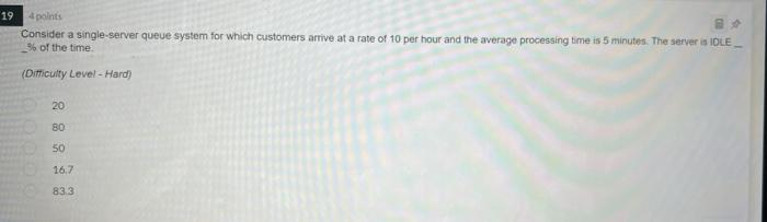 Solved 19 points Consider a single-server queue system for | Chegg.com