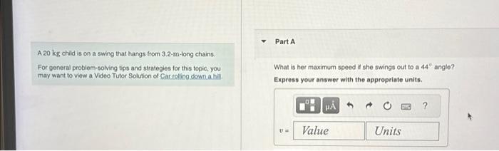 Solved A 20 kg child is on a swing that hangs from | Chegg.com