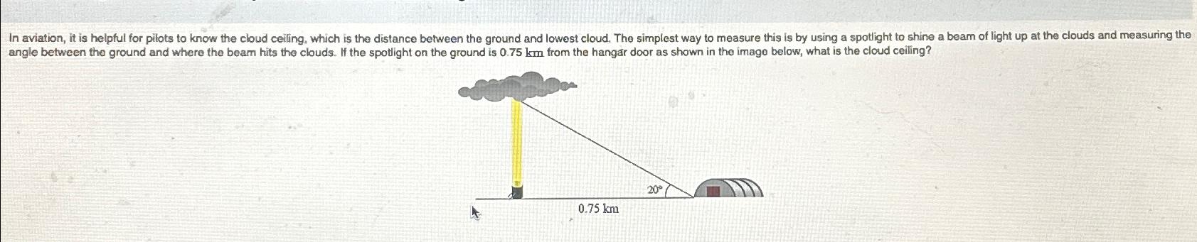 Solved angle between the ground and where the beam hits the | Chegg.com