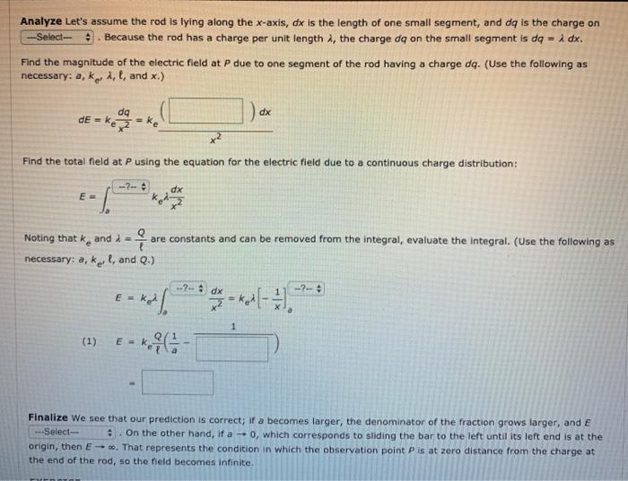 Solved The Electric Field Due to a Charged Rod A rod of | Chegg.com