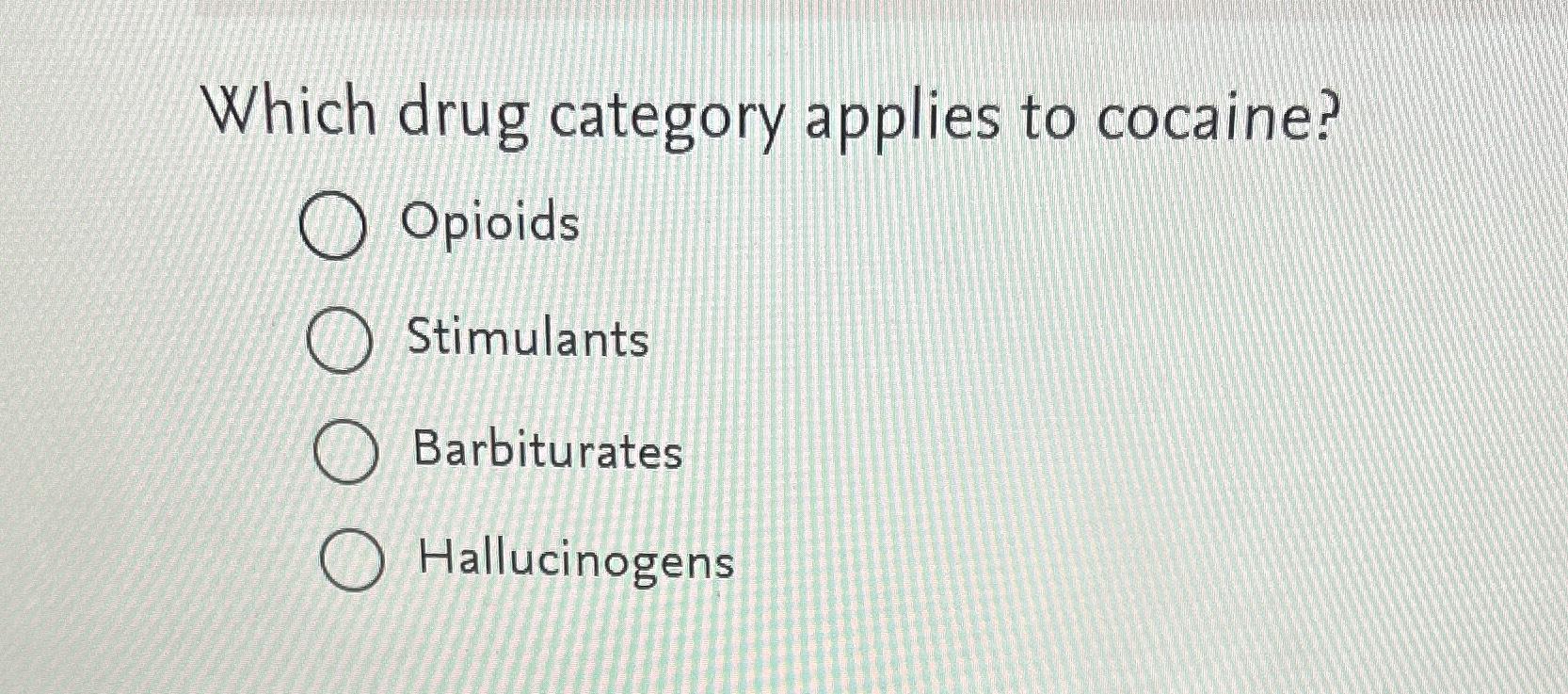Solved Which drug category applies to | Chegg.com