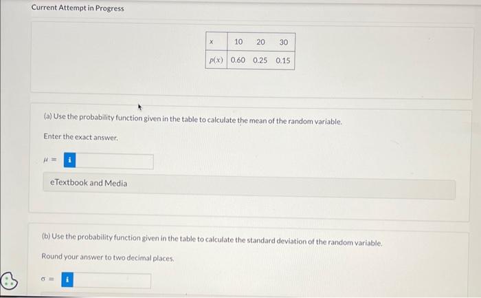 Solved Current Attempt in Progress (a) Use the probability | Chegg.com