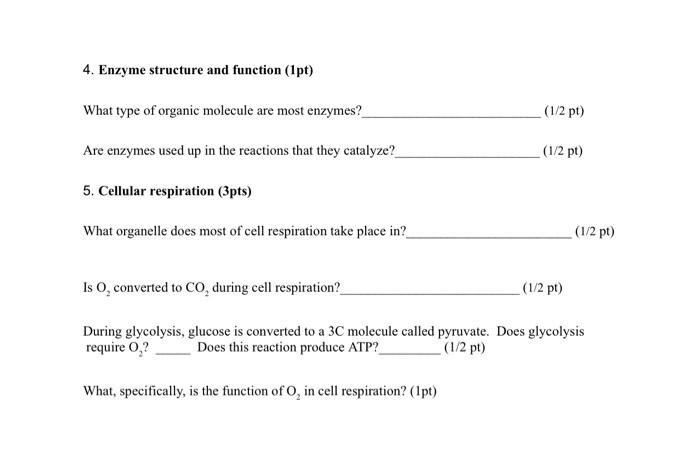Solved 4. Enzyme structure and function (1pt) What type of | Chegg.com