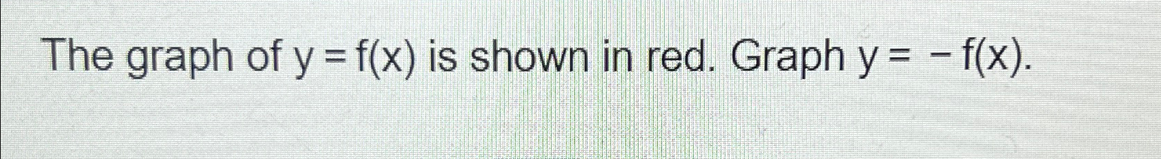 Solved The graph of y=f(x) ﻿is shown in red. Graph y=-f(x). | Chegg.com