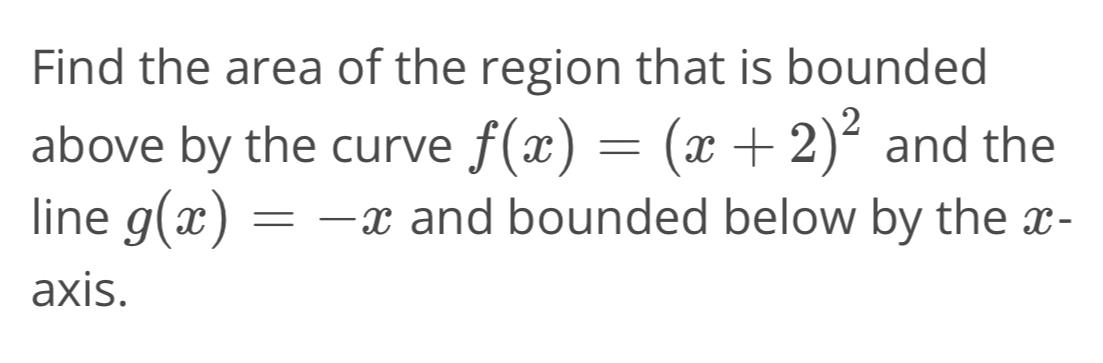 Solved Find the area of the region that is bounded above by | Chegg.com