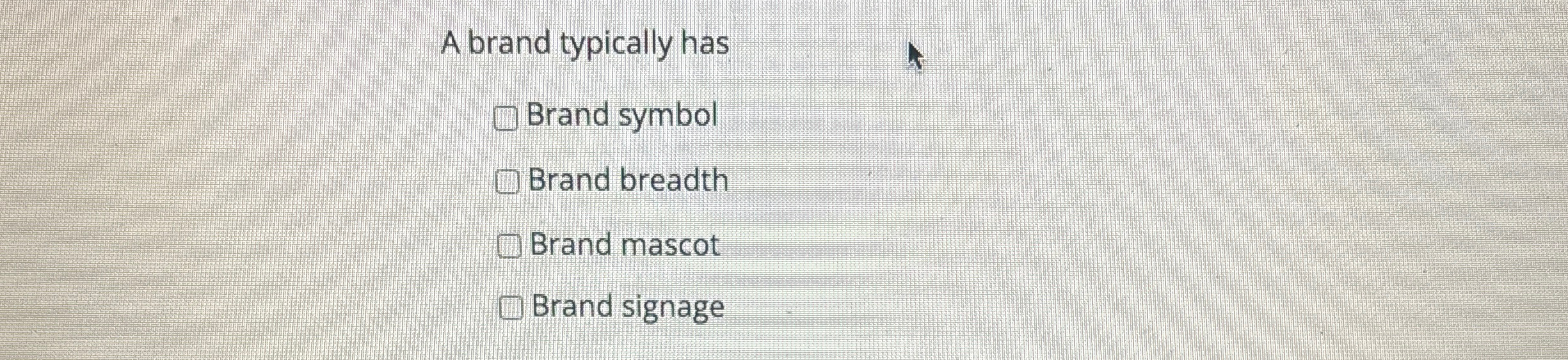Solved A brand typically hasBrand symbolBrand breadthBrand | Chegg.com