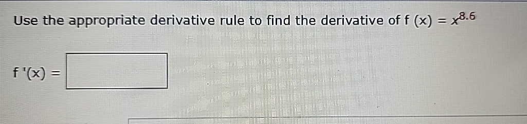 Solved Use the appropriate derivative rule to find the | Chegg.com