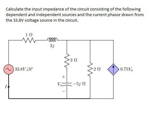Solved Calculate the input impedance of the circuit | Chegg.com
