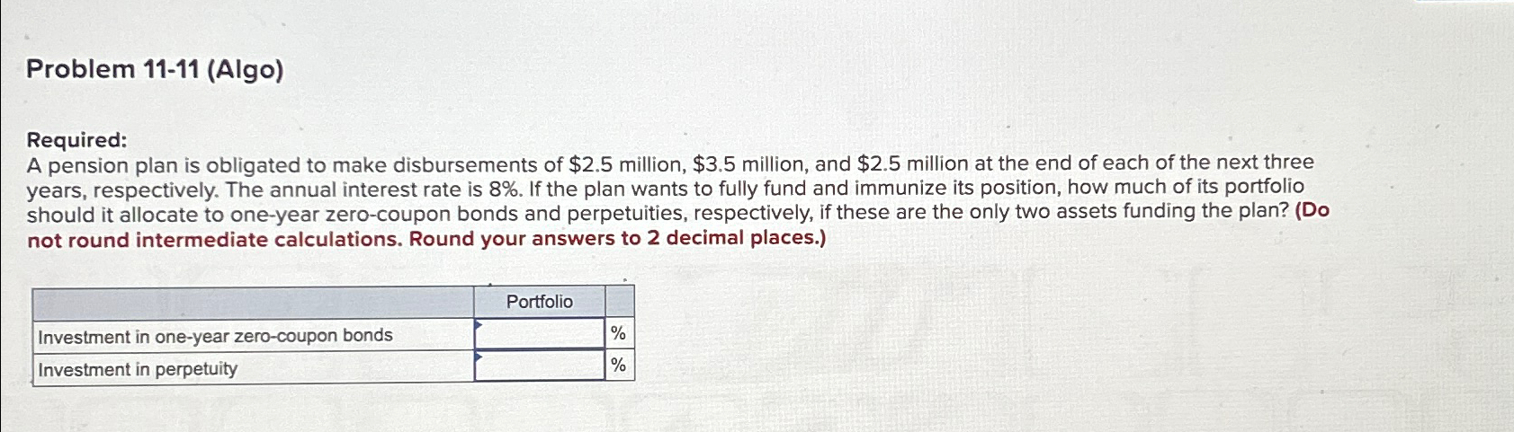 Solved Problem 11-11 (Algo)Required:A pension plan is | Chegg.com