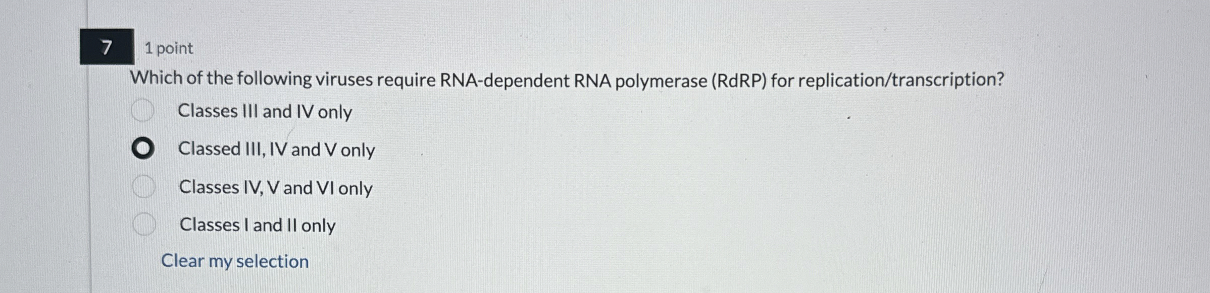 Solved 7,1 ﻿pointWhich of the following viruses require | Chegg.com