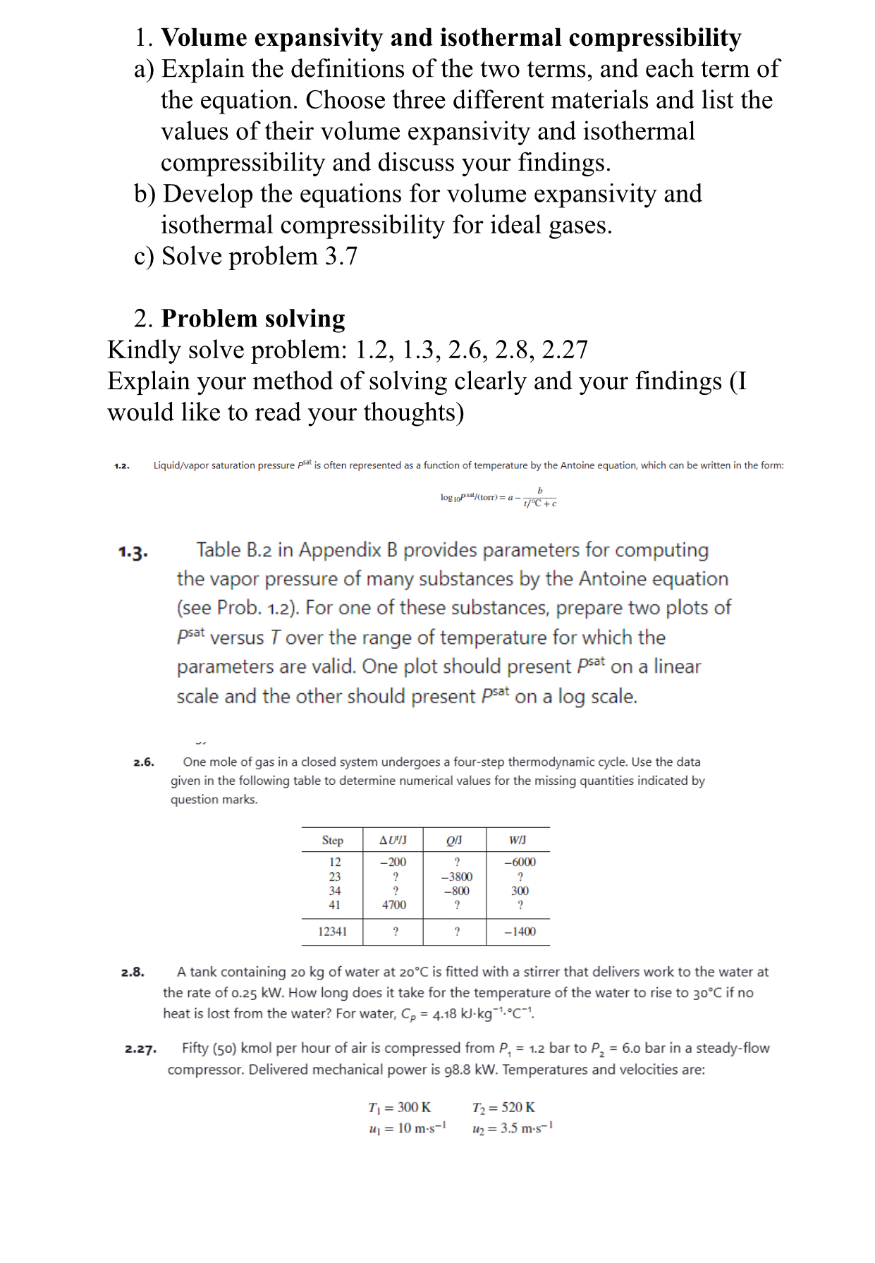 Solved Volume expansivity and isothermal compressibilitya) | Chegg.com