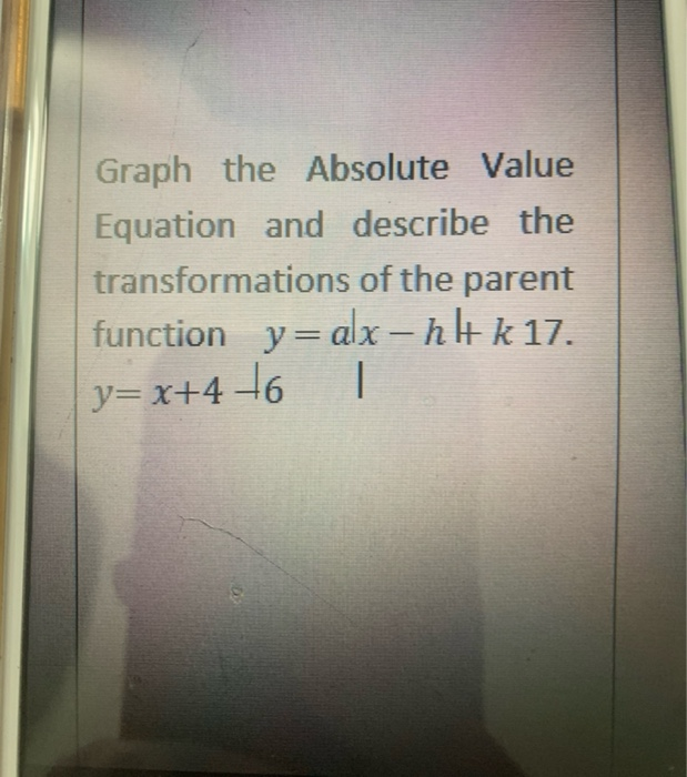 Solved Graph the Absolute Value Equation and describe the | Chegg.com