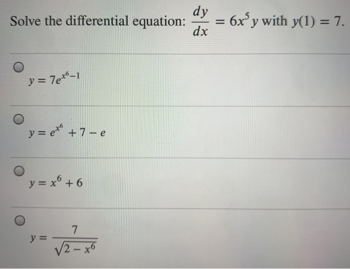 Solved Dy Solve The Differential Equation Dx 6x”y With