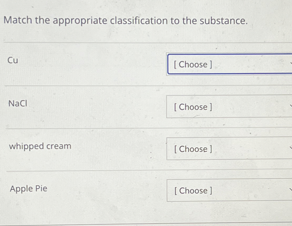 Solved Match the appropriate classification to the | Chegg.com