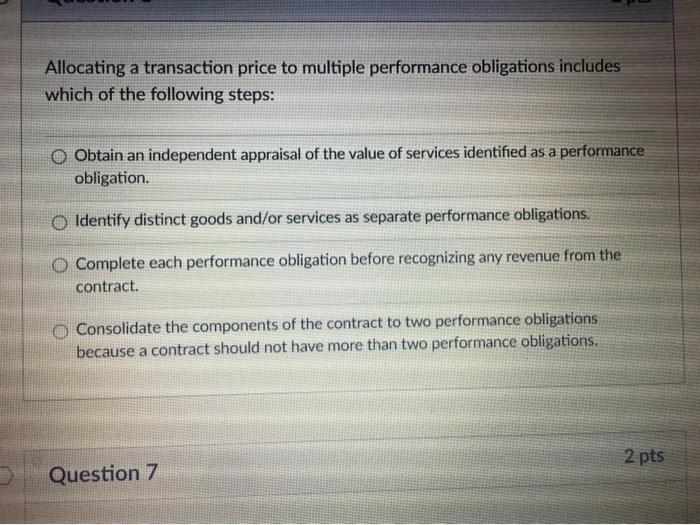 Solved Allocating a transaction price to multiple | Chegg.com