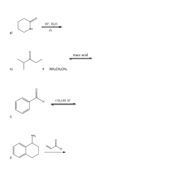 Solved 4. Complete the following reactions providing the | Chegg.com