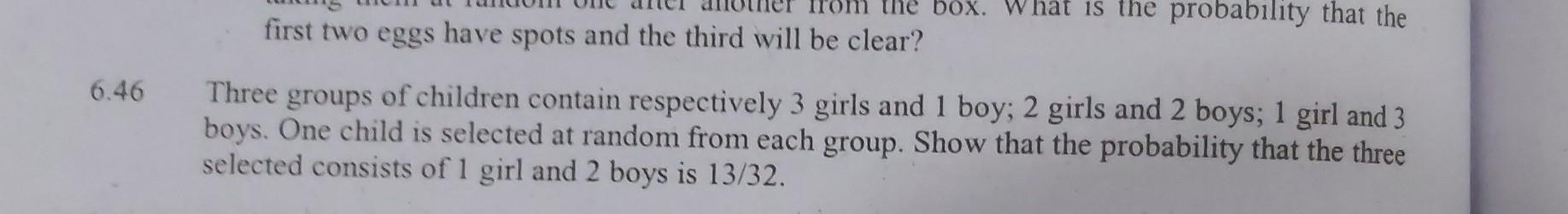 Solved hat is the probability that the first two eggs have | Chegg.com