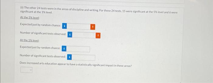 Solved Impact of Arts Education. A randomized controlled | Chegg.com