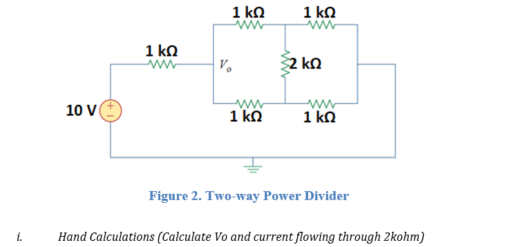 Solved Figure 2. ﻿Two-way Power Divideri. ﻿Hand Calculations | Chegg.com