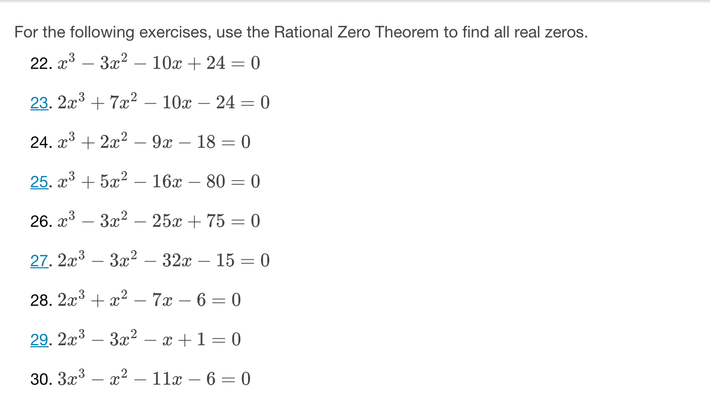 Solved For The Following Exercises Use The Rational Zero