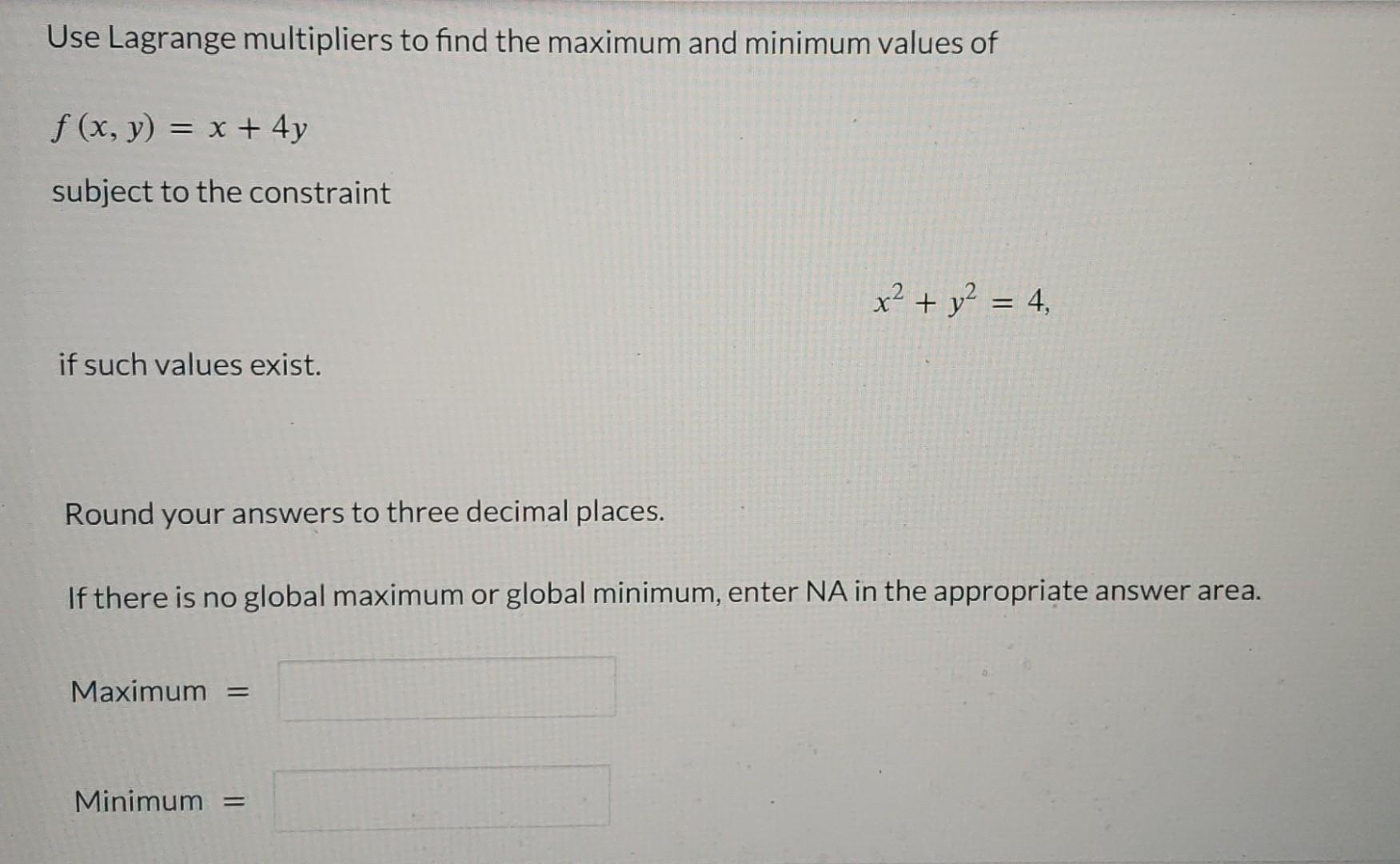 Use Lagrange multipliers to find the maximum and | Chegg.com