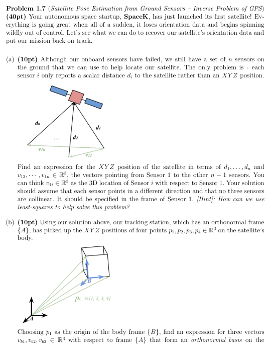 Solved body of the satellite. You may leave your answer in | Chegg.com