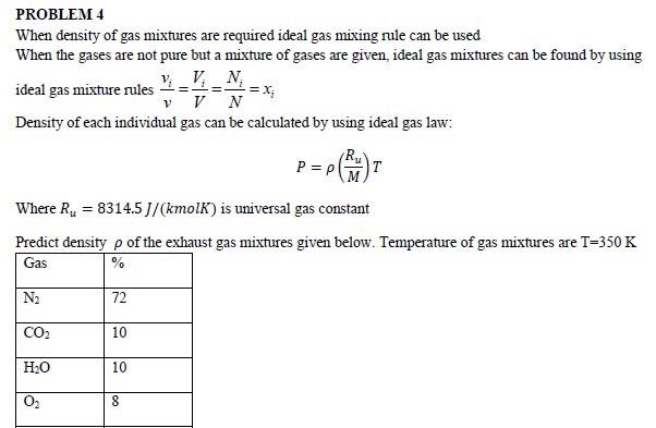 Solved When density of gas mixtures are required ideal gas | Chegg.com