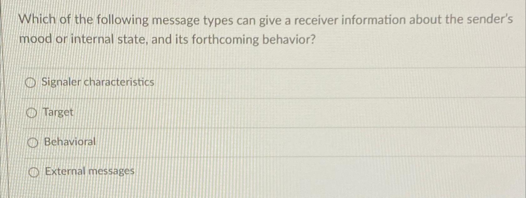 Solved Which of the following message types can give a | Chegg.com