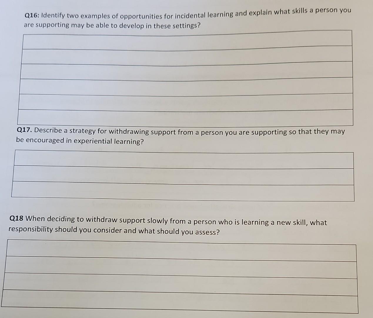 Solved Q16: Identify two examples of opportunities for | Chegg.com