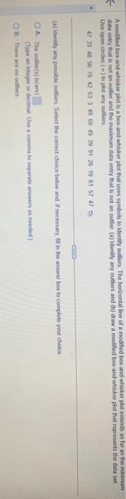 Solved A modifed boxand whiskes plot is a box-and whisker | Chegg.com