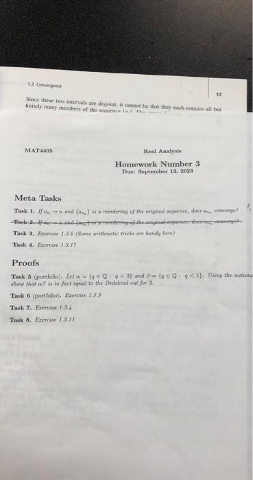 Solved Need help with Task 1, this is real analysis. Plus, | Chegg.com