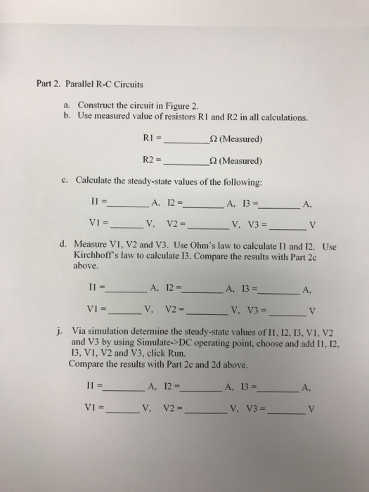 Solved Procedures Part 1 Series R C Circuits A Construct 1710