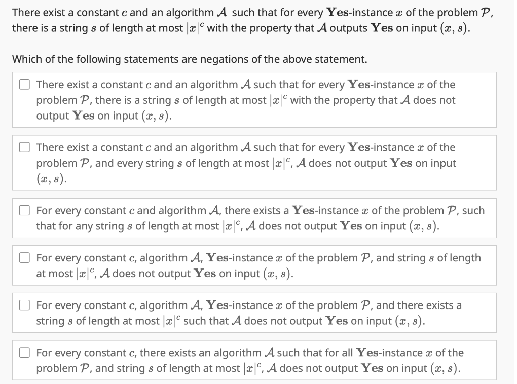 Solved There exist a constant c ﻿and an algorithm A such | Chegg.com