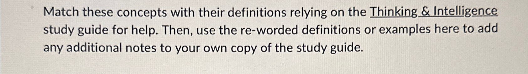 Solved Match these concepts with their definitions relying | Chegg.com