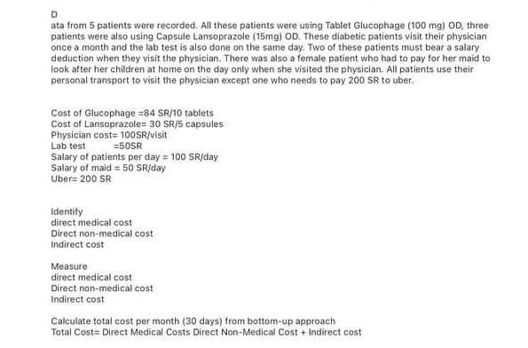 Solved D ata from 5 patients were recorded. All these | Chegg.com