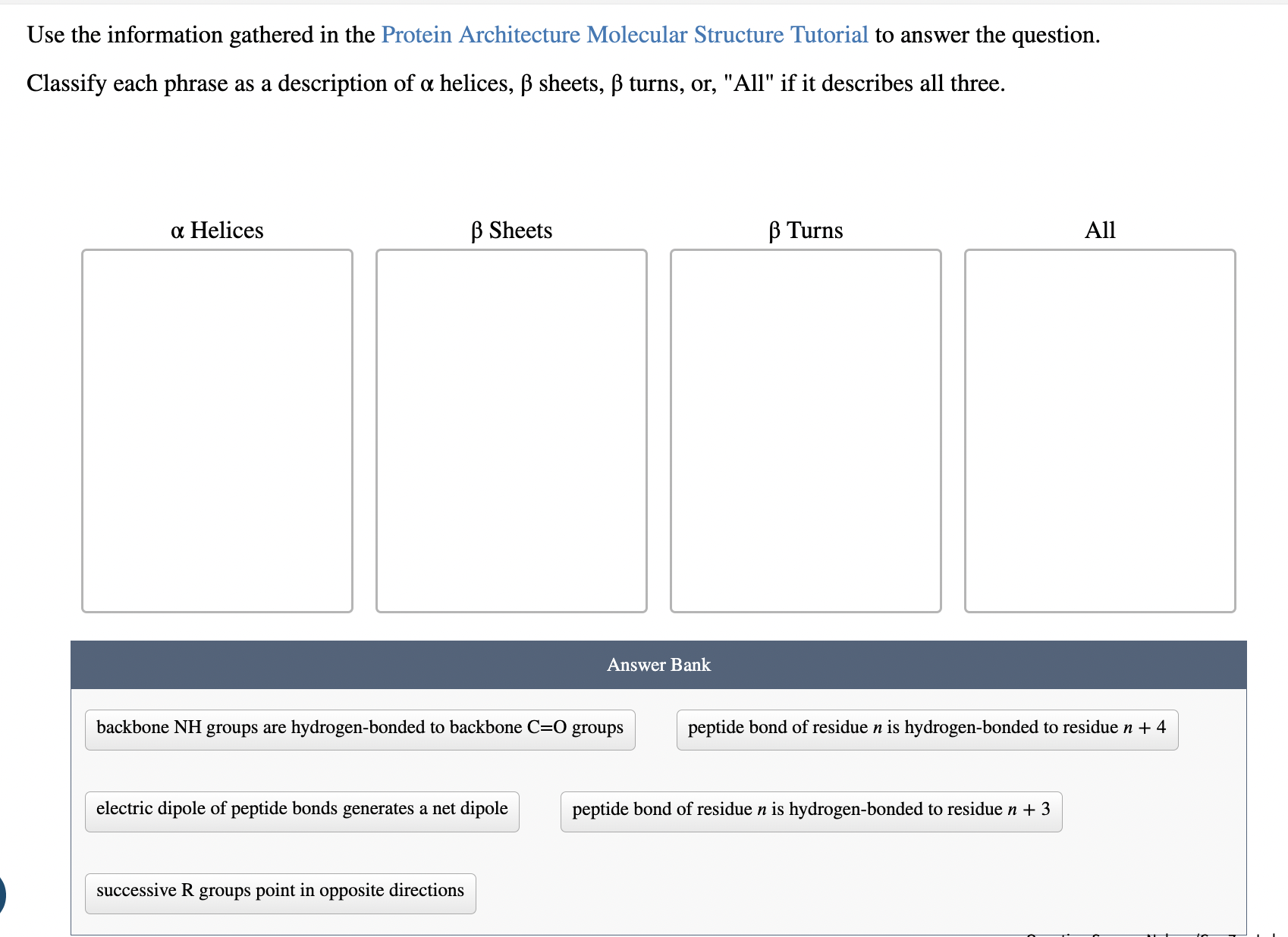 Solved Use the information gathered in the Protein | Chegg.com