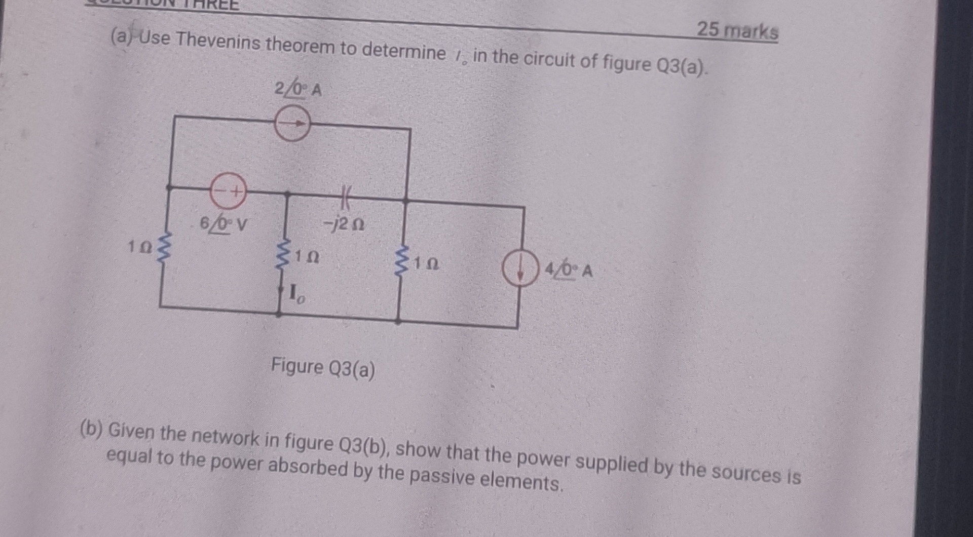 Solved 25 ﻿marks(a) ﻿Use Thevenins theorem to determine 1 。 | Chegg.com