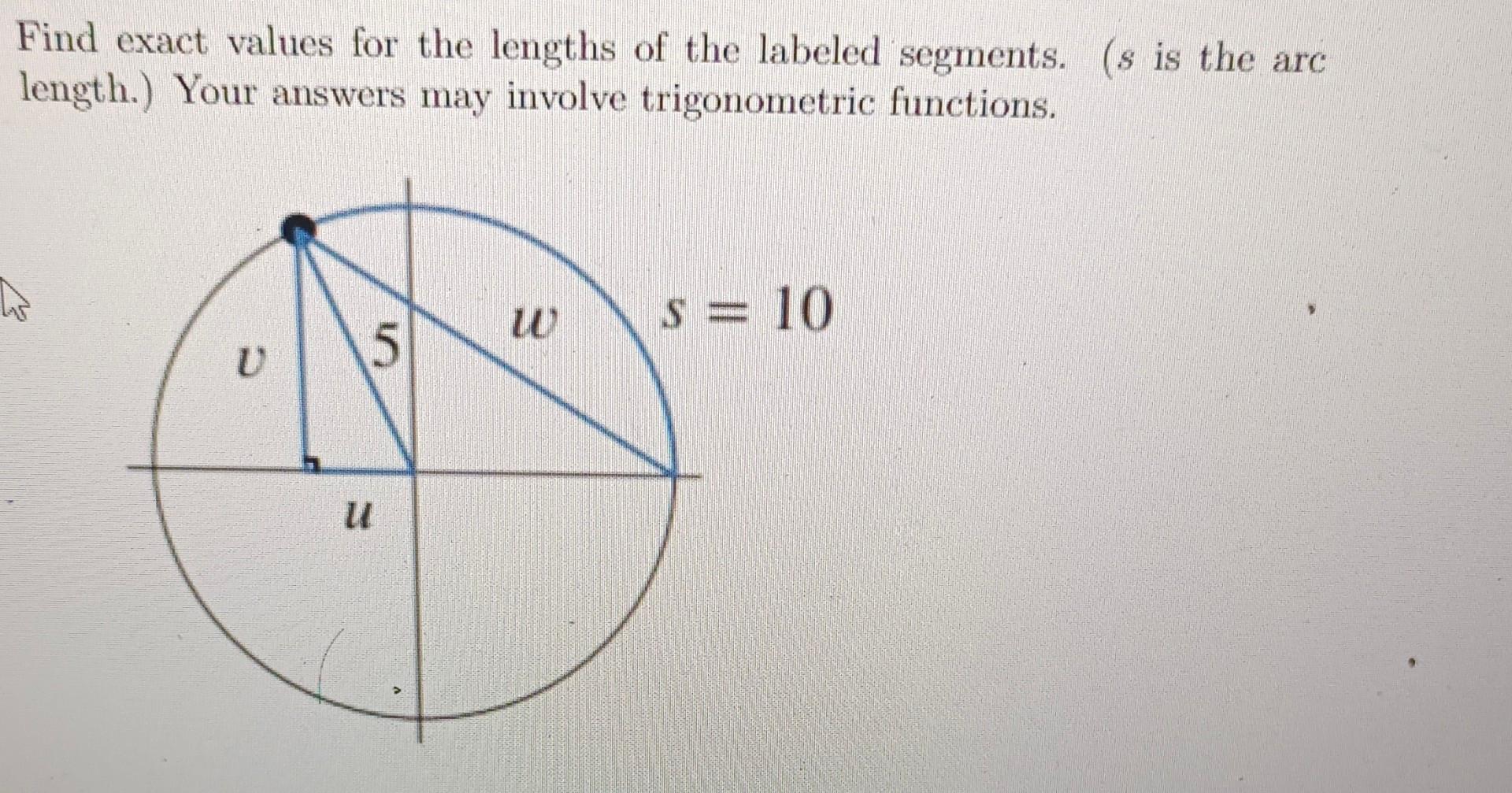Solved Find exact values for the lengths of the labeled | Chegg.com