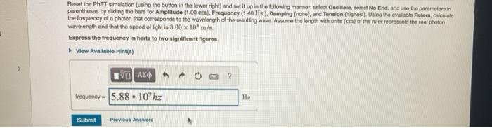Solved Reset the PhET simulation using the button in the | Chegg.com