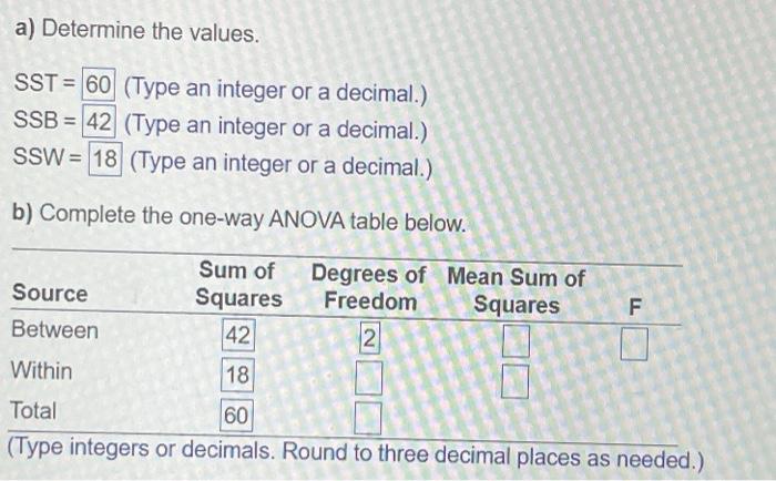 Solved Consider the data in the table collected from three | Chegg.com