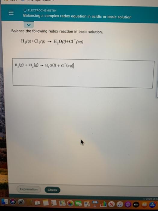 Solved III O ELECTROCHEMISTRY Balancing a complex redox | Chegg.com