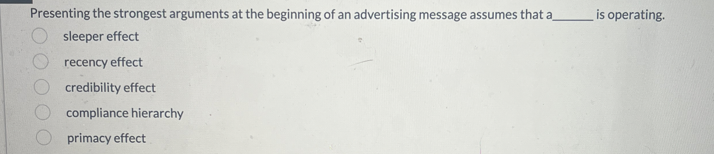 Solved Presenting the strongest arguments at the beginning | Chegg.com