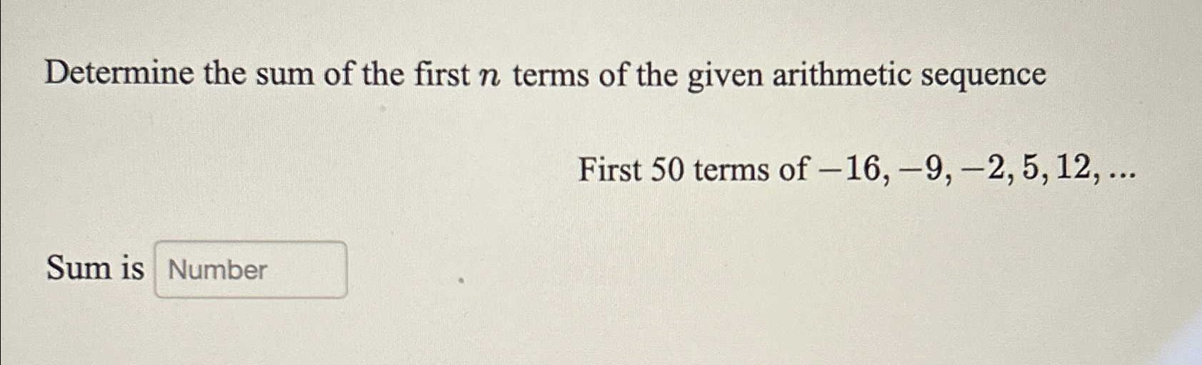 Solved Determine the sum of the first n ﻿terms of the given | Chegg.com