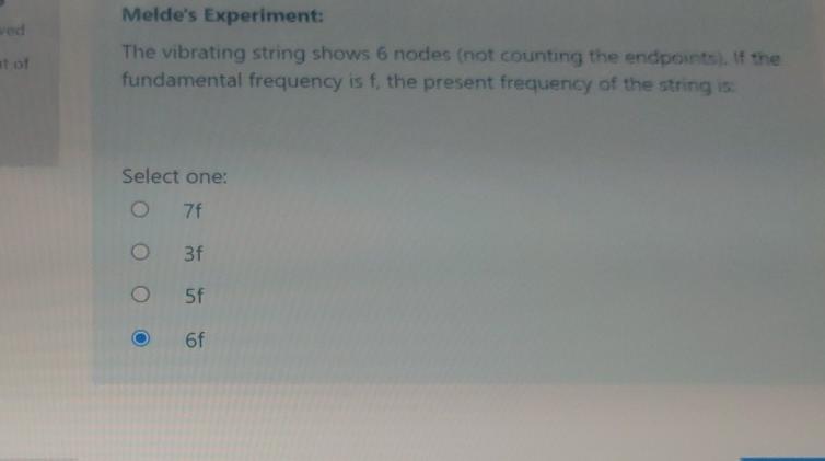 Solved ved Melde's Experiment: The vibrating string shows 6 | Chegg.com