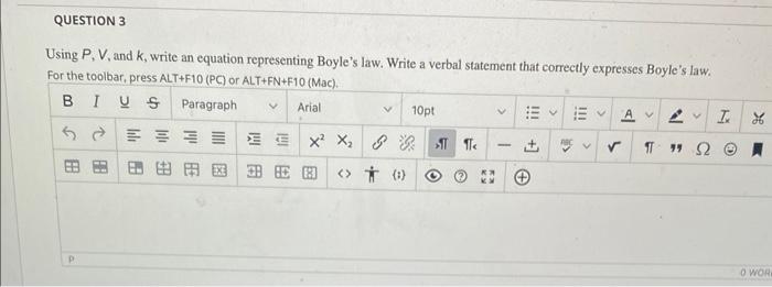 Solved Using P, V, and k, write an equation representing | Chegg.com