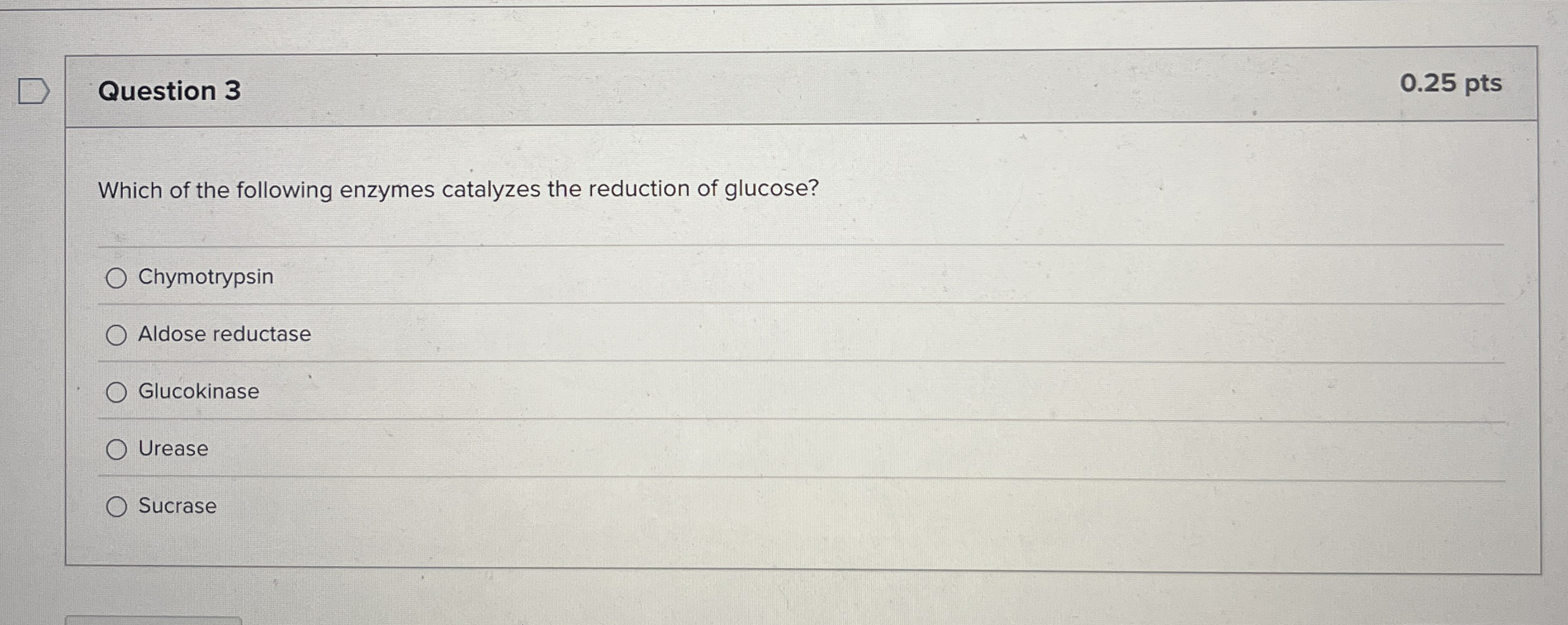 Solved Question 30.25 ﻿ptsWhich of the following enzymes | Chegg.com