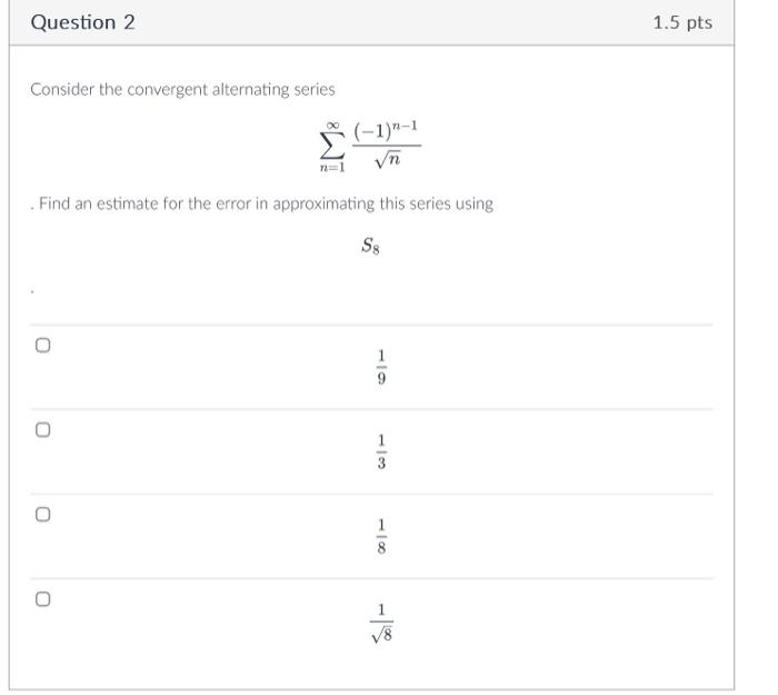 Solved Consider the convergent alternating series | Chegg.com