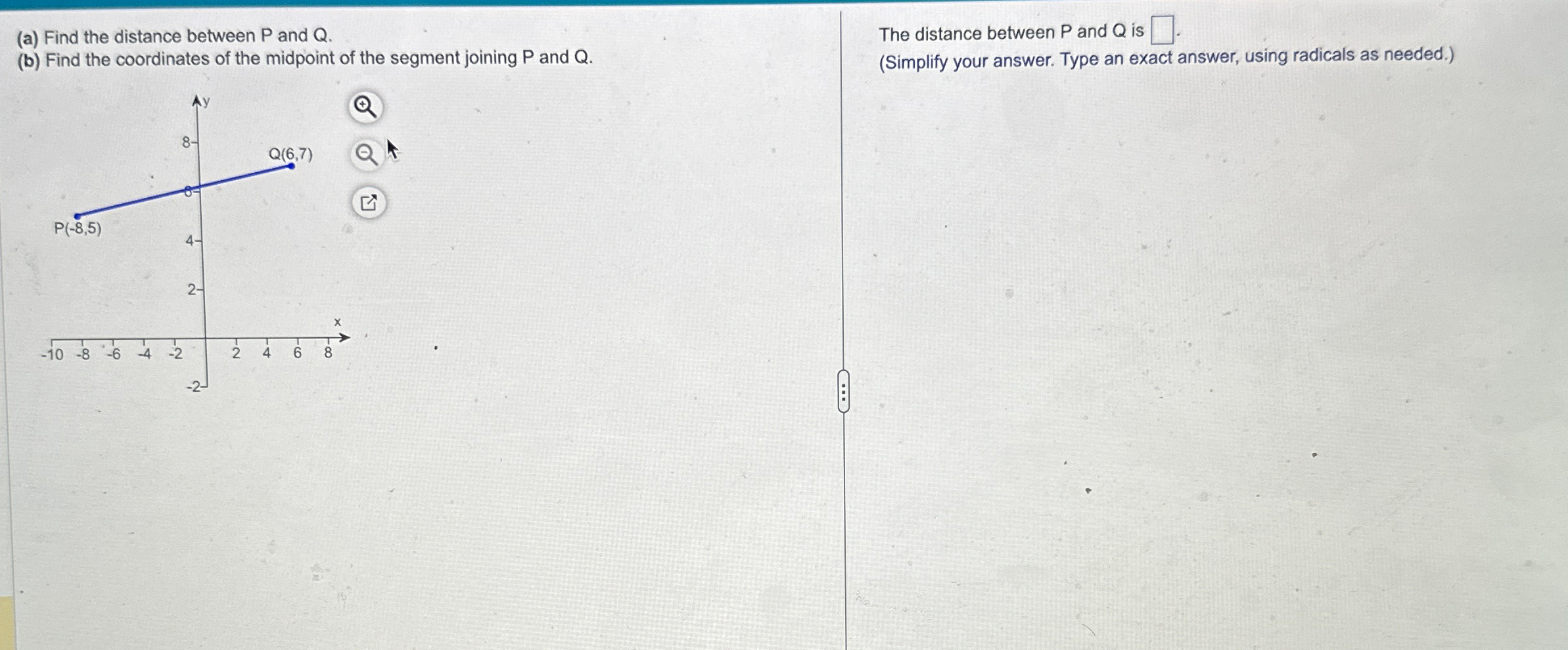 Solved (a) ﻿Find the distance between P ﻿and Q.(b) ﻿Find the | Chegg.com